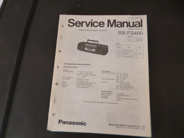 ORIGINAL SERVICE MANUAL Schaltplan Panasonic RX-FS22 EUR 11,90 ...