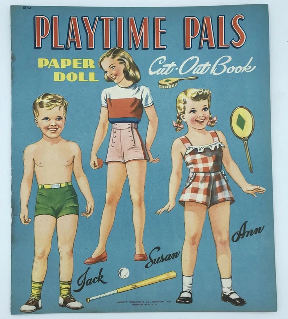 1950S UN-CUT PAPER Doll Book "Playtime Pals" $57.75 - PicClick CA
