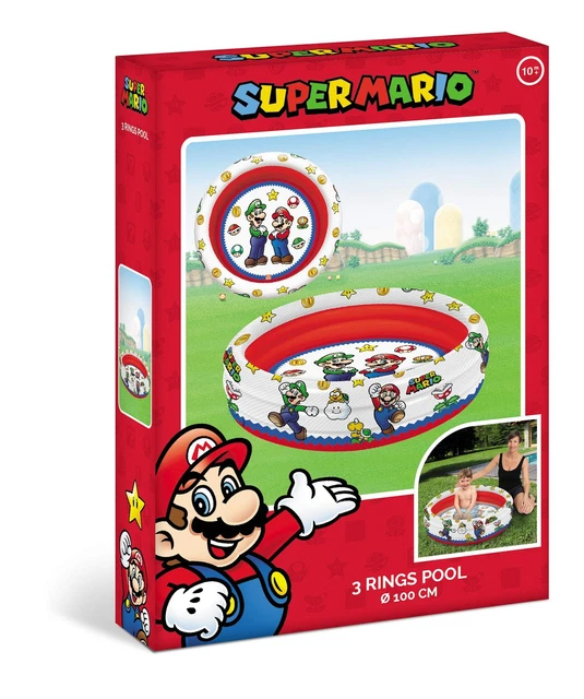 MONDO SUPER MARIO Brothers Toys Inflatable Pool for Children 3 Rings ...