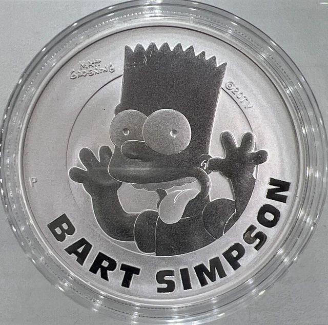 THE SIMPSONS BART Simpson Perth Mint | 1oz Silver Coin | Comes in ...