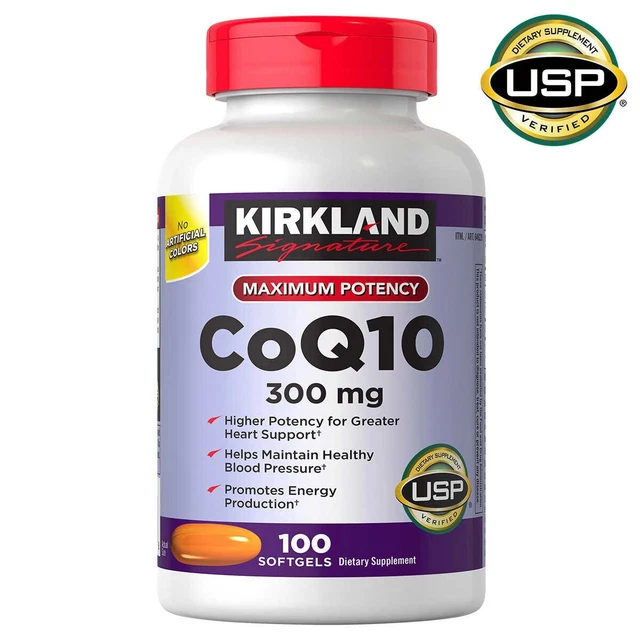 KIRKLAND SIGNATURE MAX Puissance CoQ10 300 MG, 100 Gélule EUR 78,04 ...