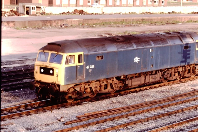 1980S BRITISH RAIL BR Diesel Electric Loco 47 224 Railway Slide Ref 10 ...