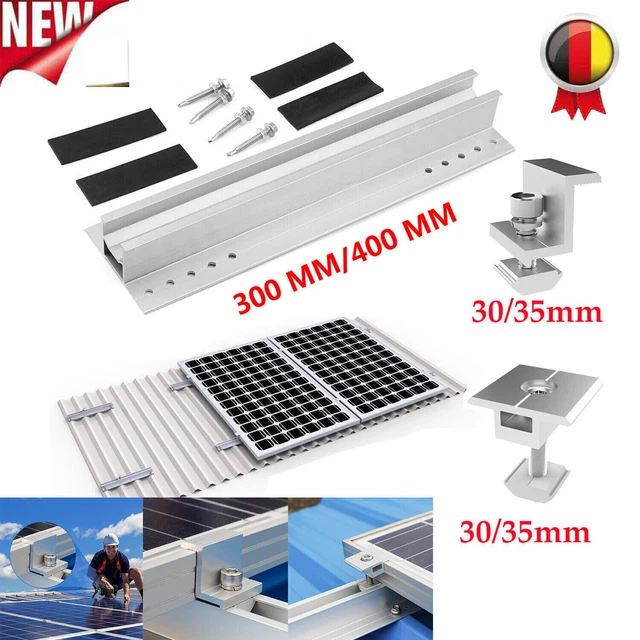 MODULI SOLARI SUPPORTO alluminio lamiera trapezoidale tetto piano ...
