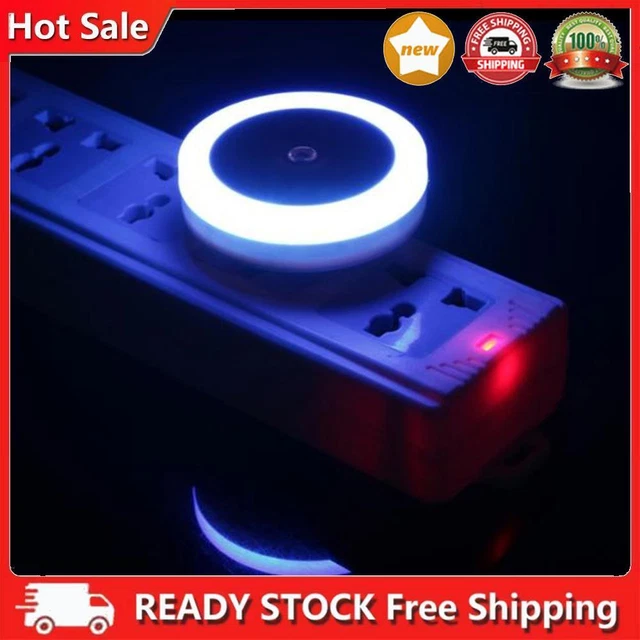 LED LIGHT SENSOR Control Night Light Mini Novelty Round Bedroom Lamp ...