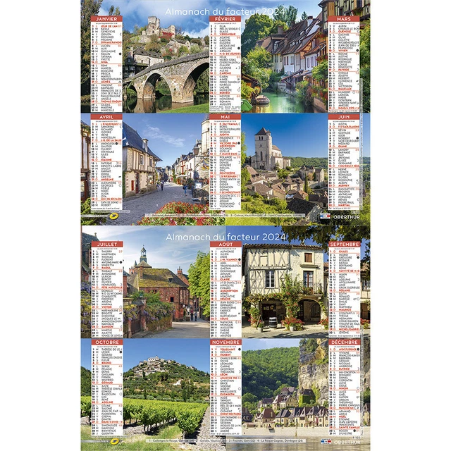 CALENDRIER DE LA Poste 2024, Almanach du facteur, villages EUR 9,90 ...