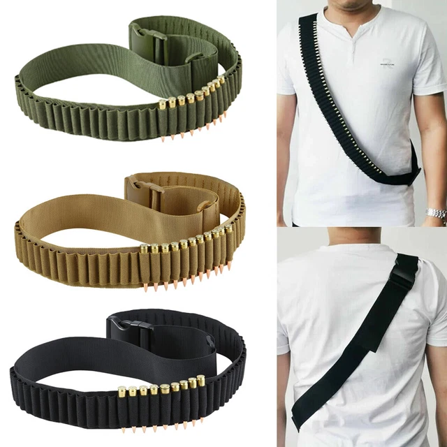 NYLON 50 ROUNDS Rifle Bullet Cartridge Bandolier Ammo Belt Fits 308 cal ...