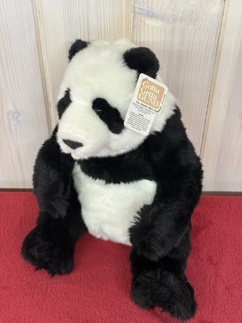 VINTAGE GUND PANDA LI MING 31064 13in sitting tags retired HUGGABLE ...