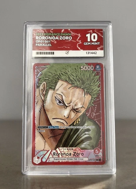 OP01-001 RORONOA ZORO Alt Art Ace Label Grade 10 EUR 290,15 - PicClick FR