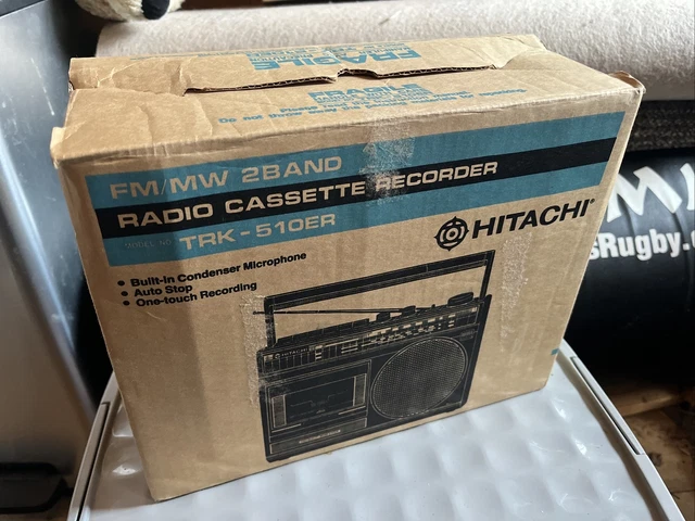 VINTAGE RETRO HITACHI TRK-510ER Radio Cassette Recorder - BOX ONLY £20. ...