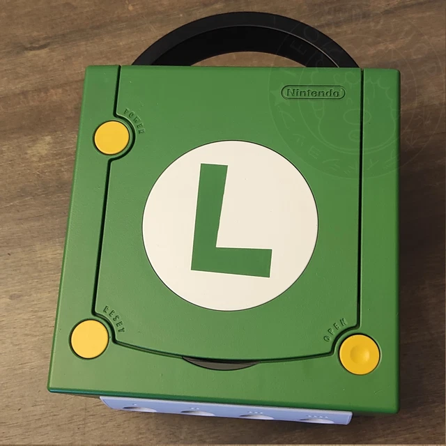 CONSOLE NINTENDO GAMECUBE custom luigi themed mario bros mod pico boot ...