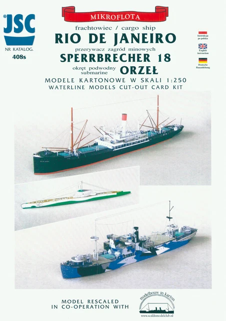 CARDBOARD MODEL RIO de Janeiro, lockbreaker 18, orzel 1:250 1:250 ...