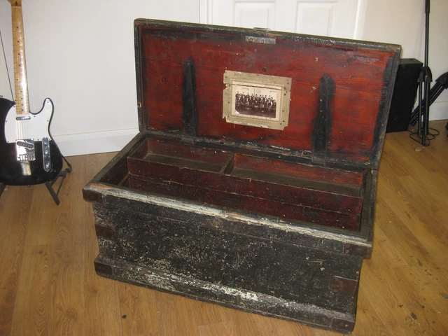 VICTORIAN CARPENTER'S CHEST West London Shop 1899 very original lightly ...