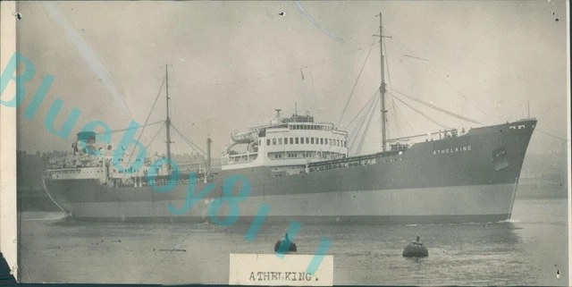 1950 TANKER ATHEL Line Athelking leaving shipyard for Trials original ...