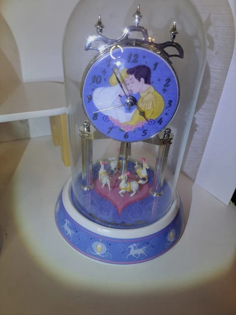 DISNEY PRINCESS CINDERELLA Clock Porcelain Face Dial Glass Dome £23.96 ...