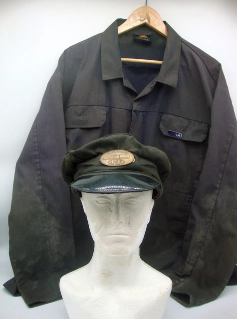 VINTAGE LNER / British Railways Grease top Train Drivers Hat + Jacket £ ...