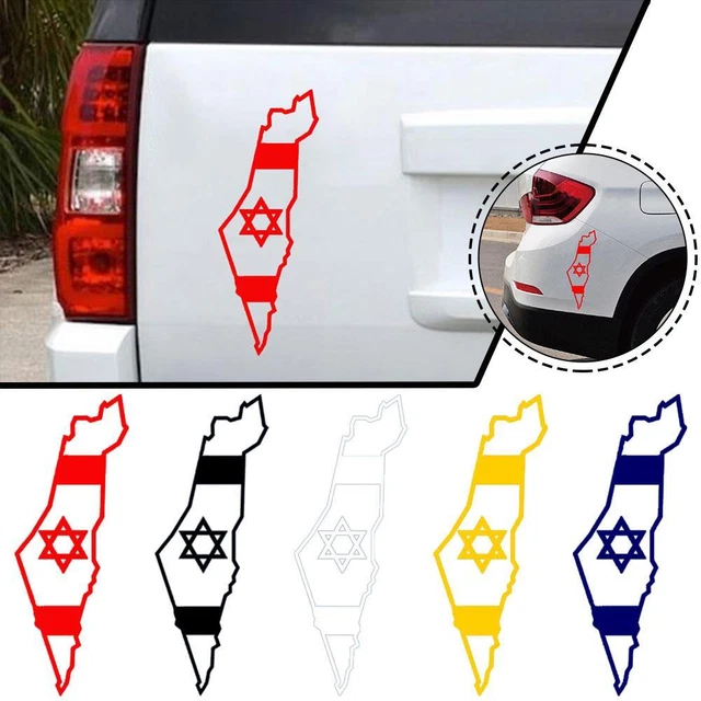 ISRAEL MAP FLAG outline Star David Decal Sticker Car Jew bkgrd no ...
