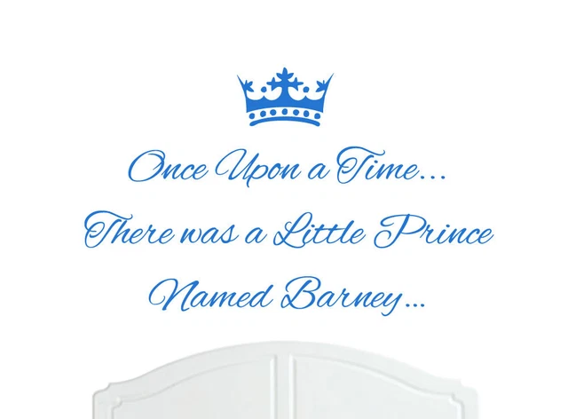 ONCE UPON A Time Prince Barney Wall Sticker Decal Bed Room Nursery Art ...