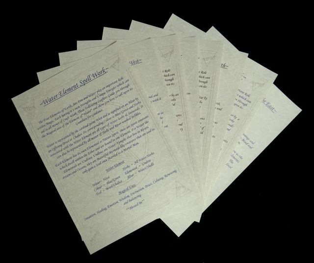 WITCHES AIR EARTH FIRE WATER Elemental Posters Wicca Pagan Ritual ...