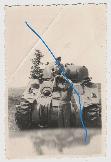 WW2 BRITISH ARMY Sherman Tank & crew Germany 1945 ? £6.99 - PicClick UK