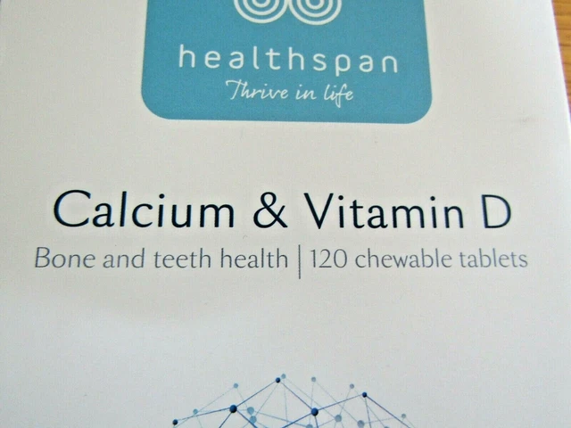 HEALTHSPAN CALCIUM & Vitamin D. *234 Chewable Vanilla Tablets. Exp 09/ ...