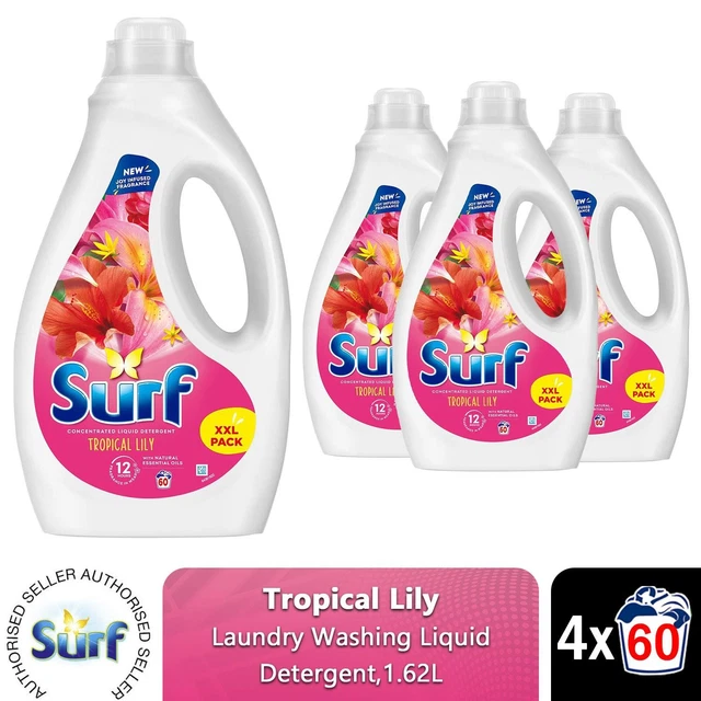 SURF LAUNDRY WASHING Liquid Detergent Tropical Lily 6.48 L, 240 Washes ...