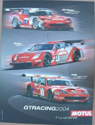 GT RACING POSTER 2004 motul mirabeau viper nismo nissan z BMS ferrari ...