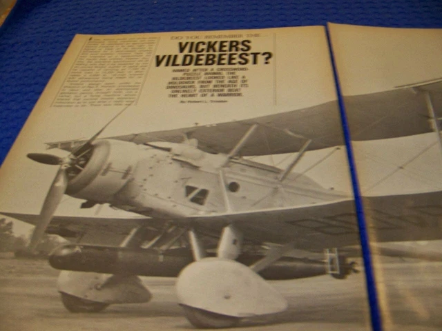 VICKERS VILDEBEEST &DO You Remember.."..History/Details/Photos (510Jj ...