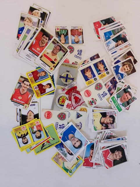 VINTAGE PANINI FOOTBALL sticker cards 70s 80s 90s job lot + dandy buble ...