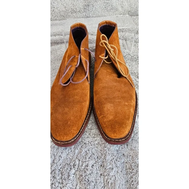 TED BAKER LONDON Azzlan Chukka Leather Ankle Boot Shoes Brown Purple Stitch 11.5 £89.91 ...