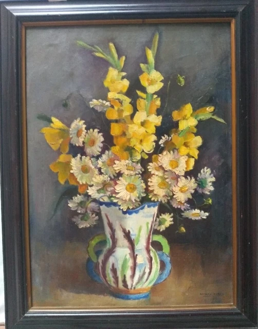 TABLEAU ANCIEN HUILE Nature Morte Bouquet de fleurs XXème EUR 250,00 - PicClick FR
