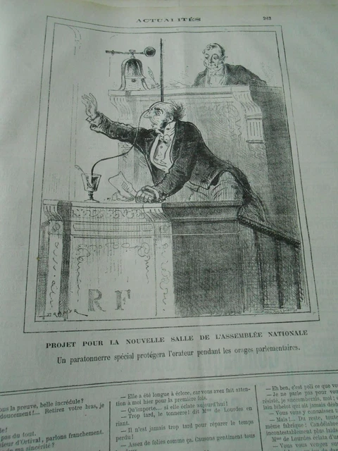 CARICATURE 1875 - Projet pour la nouvelle salle de l'Assemblée un ...