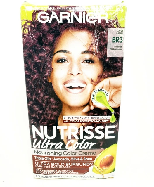 GARNIER NUTRISSE ULTRA Bold Permanent Haircolor BR3 Lotus Berry 1 BOX £ ...