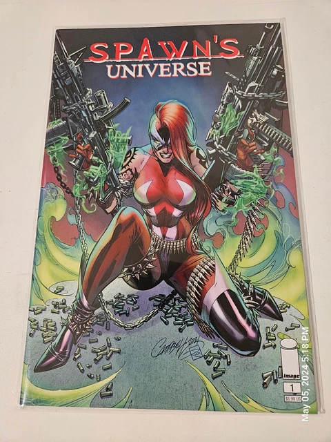 SPAWN'S UNIVERSE #1 J Scott Campbell couverture une variante image She-Spawn comme neuf EUR 9,84 ...