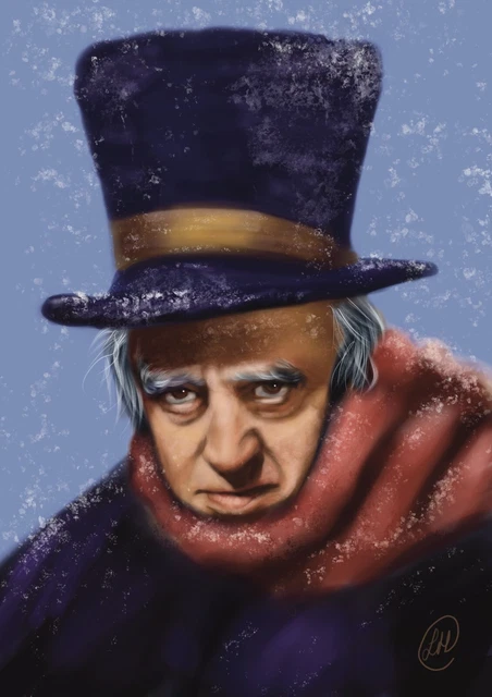 SCROOGE ART PRINT, A3 A Christmas Carol, Alister Sims, Wall Art, Decor ...
