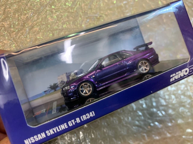 INNO64 NISSAN SKYLINE GTR R34 BNR34 1/64 1:64 Violet Inno 64 RARE EUR ...