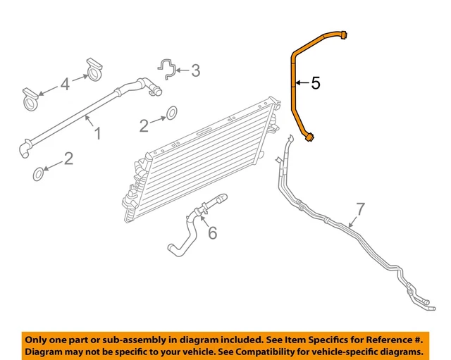 FORD OEM F-250 Super Duty Turbo Turbocharger Intercooler-Overflow Hose ...