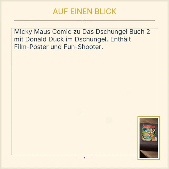 MICKY MAUS DAS Dschungel Buch 2 Comic Ehapa Taschenbuch Donald Duck ...