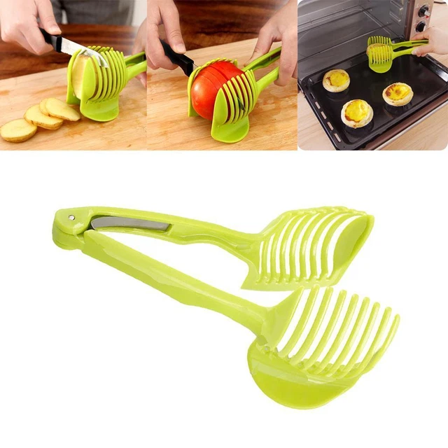 PRO HANDHELD ROUND Cutting Holder Clip Dinning Tool Lemon Tomato Cutter ...