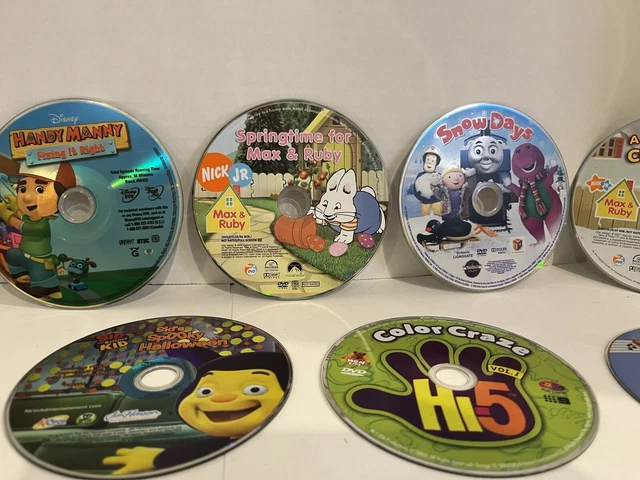 LOT OF 15 Kids DVD’s Dora Diego Barbie Max & Ruby Handy Manny Hi 5 ...