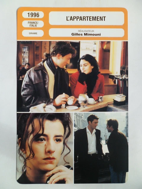 CARTE FICHE CINEMA 1996 L'APPARTEMENT Romane Bohringer Vincent Cassel M ...