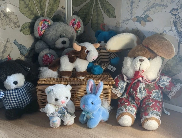 VINTAGE PMS PATAMATES Bundle,bunny,mouse,dog,bear,cow, Soft Toy Plush £ ...