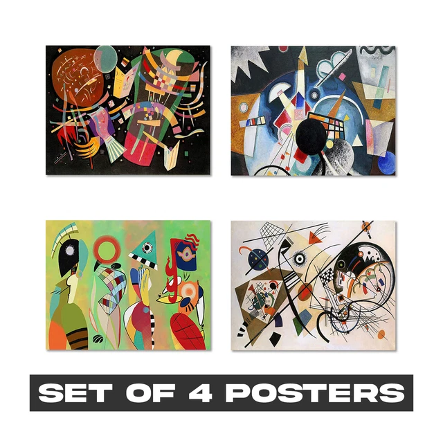 4ER SET WASSILY Kandinsky Landschaft Poster - Berühmte Gemälde Kunst Reproduk... EUR 15,67 ...