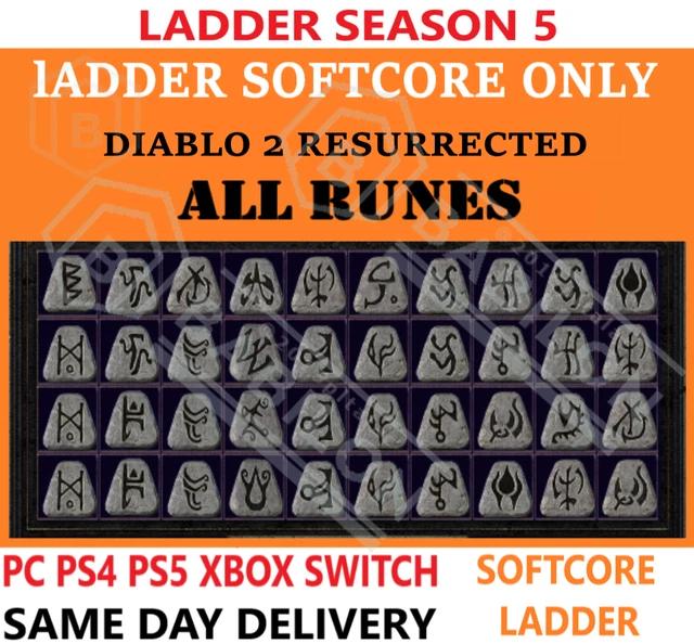 S5 SC LADDER 💥HR ALL RUNES every RUNEN rune PC-XBOX-PS4-PS5-SWITCH Diablo 2 D2R £0.94 - PicClick UK