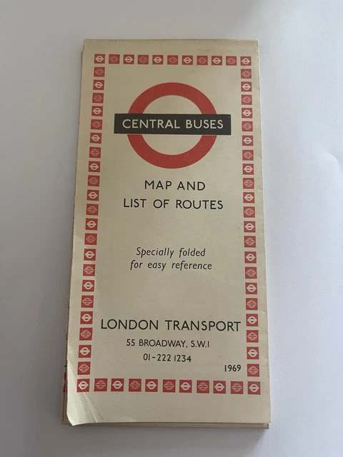 LONDON TRANSPORT CENTRAL Buses - Map and List of Routes 1969 £2.99 ...