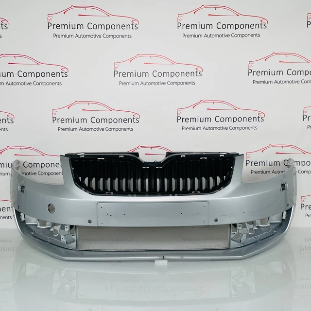 SKODA OCTAVIA FRONT Bumper Skin Genuine Silver With Grill 2013 - 2017 ...