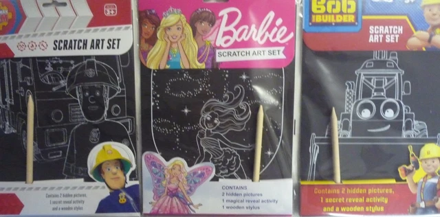 BOB THE BUILDER, Fireman Sam, Thomas A4 Scratch Art Set. 2 Hidden ...