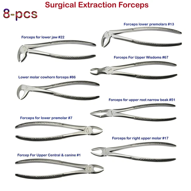 SURGICAL ROOTS TOOTH Extraction Forceps for Oral Surgery Dental ...
