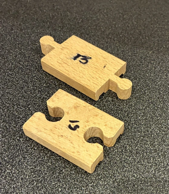 BRIO 2 X Wooden Train Track Adapter Pieces (1x Male to Male 1x Female ...
