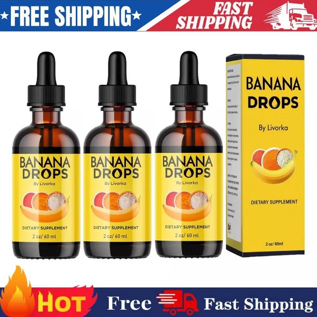 1-3X BANANA DROPS Supplement Extract Liquid - New Burn Drops for Men ...