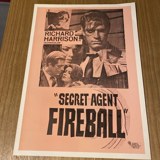 SECRET AGENT FIREBALL - Richard Harrison - Litho Poster 71cm X 51cm EUR ...